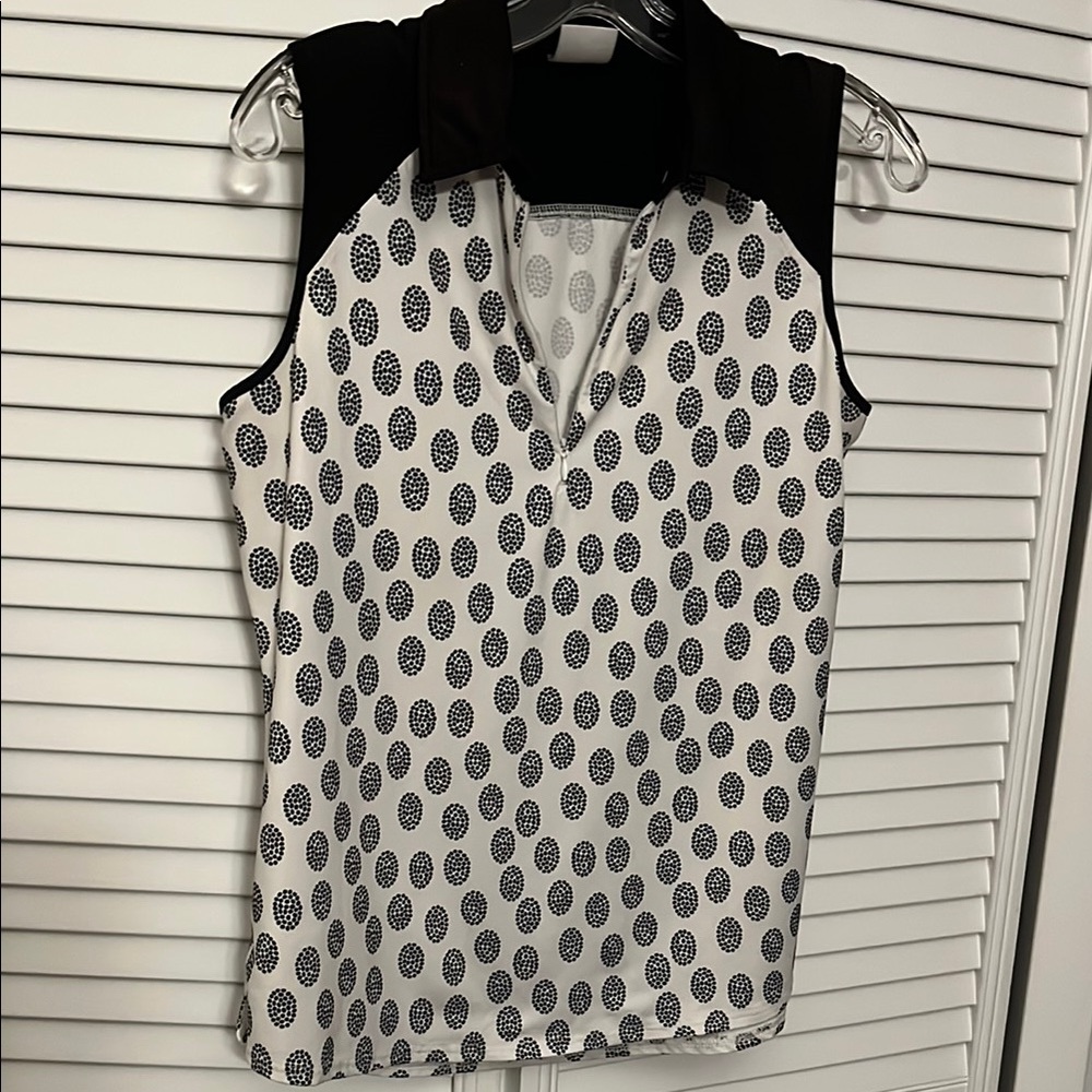 Belyn Key Black And White Polka Dot Sleeveless Top Sz… - Gem